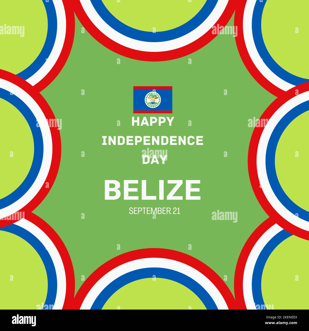 A "happy Belize independence day" with flag colors Stock Photo - Alamy