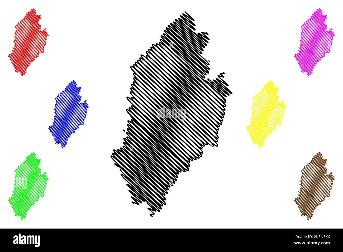 Capraia island (Italian Republic, Italy, Tuscan Archipelago) map vector ...