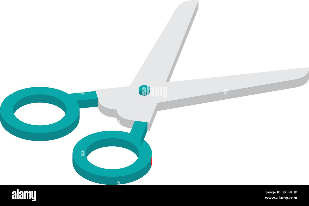 scissors illustration in 3D isometric style isolated on background ...