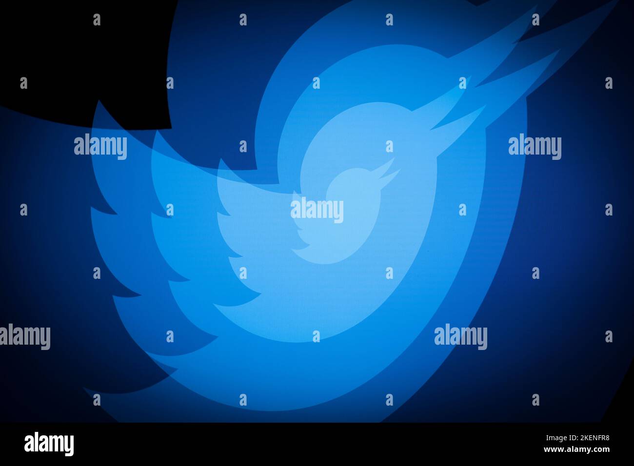 The Twitter logo is seen in this photo illustration in Warsaw, Poland ...