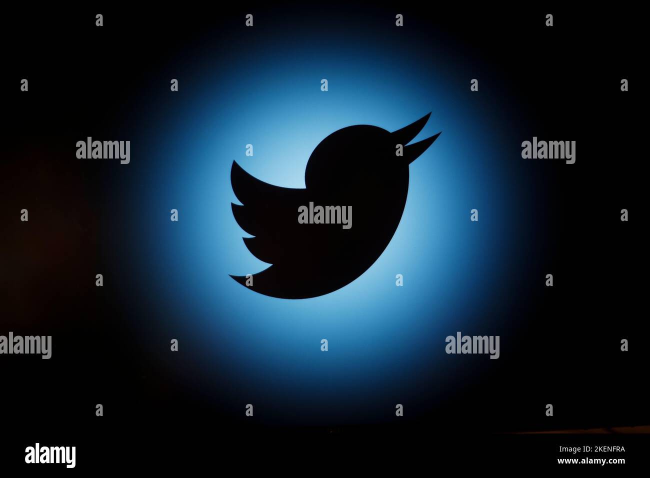 The Twitter logo is seen in this photo illustration in Warsaw, Poland ...