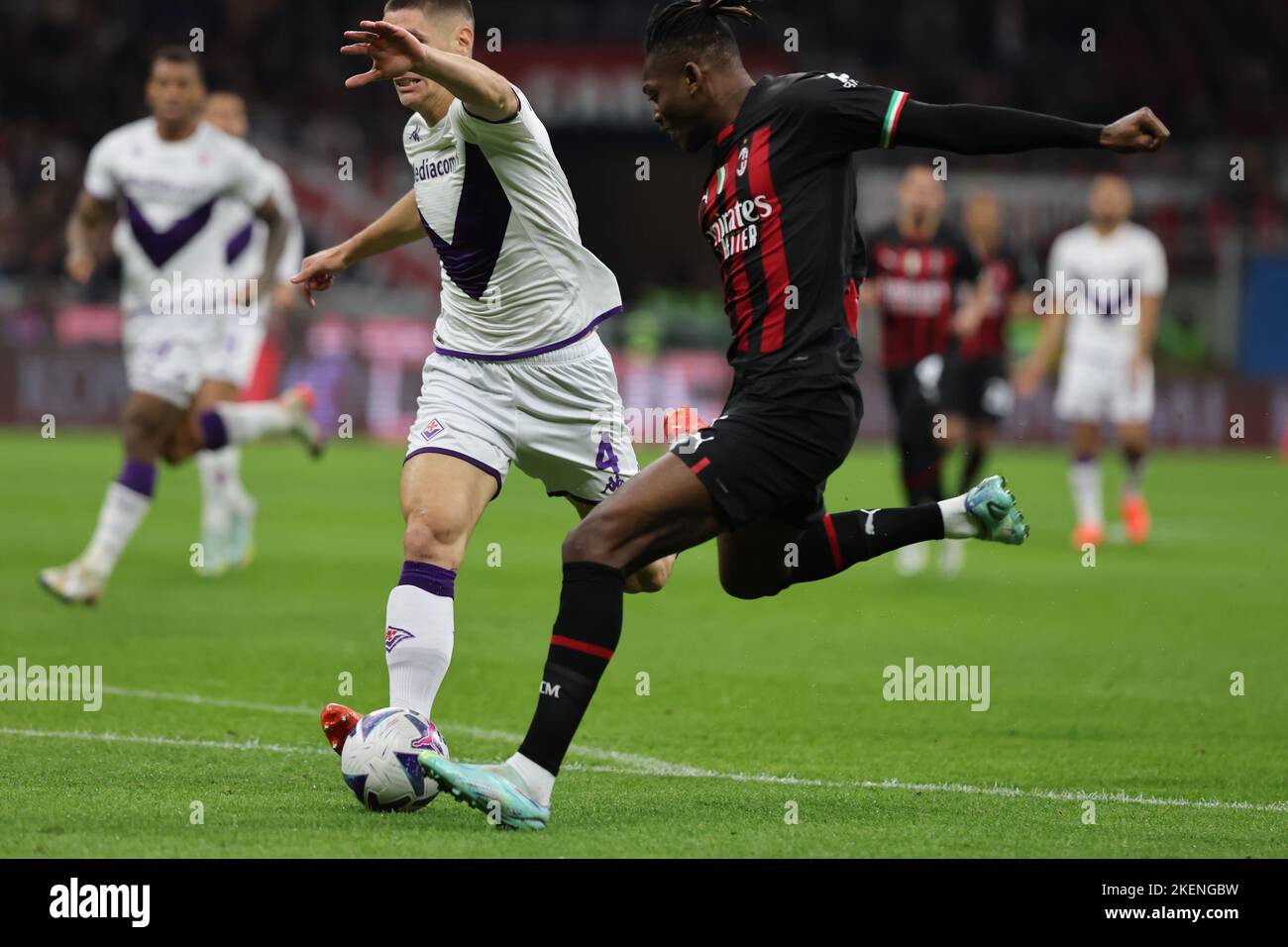 Rafael Leao of AC Milan scores a goal during Serie A 2022/23 football ...