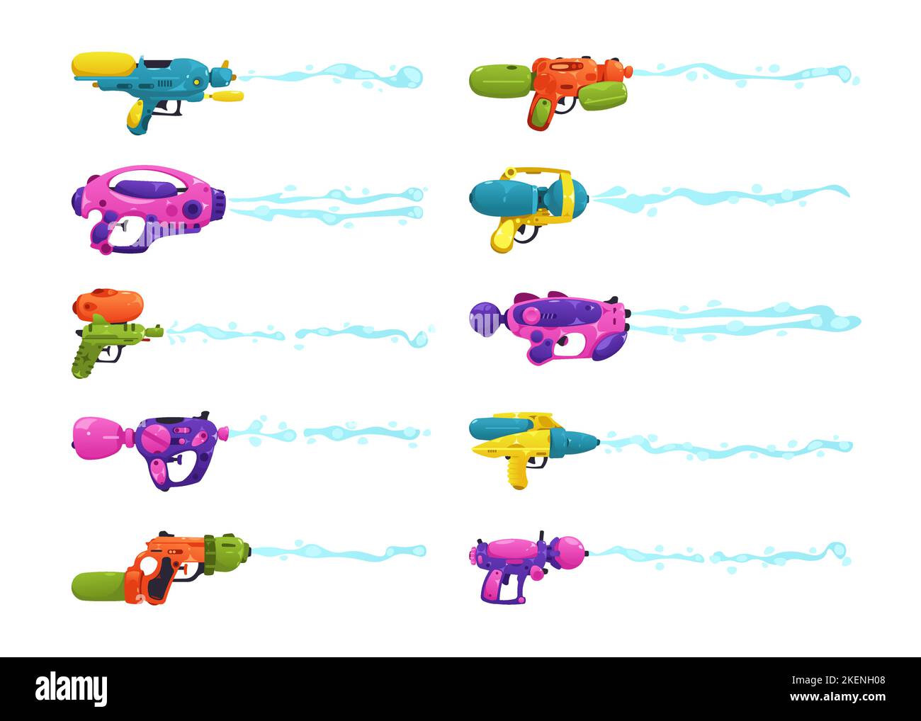 Water gun shot. Modern plastic toy weapon with wet spray for children ...