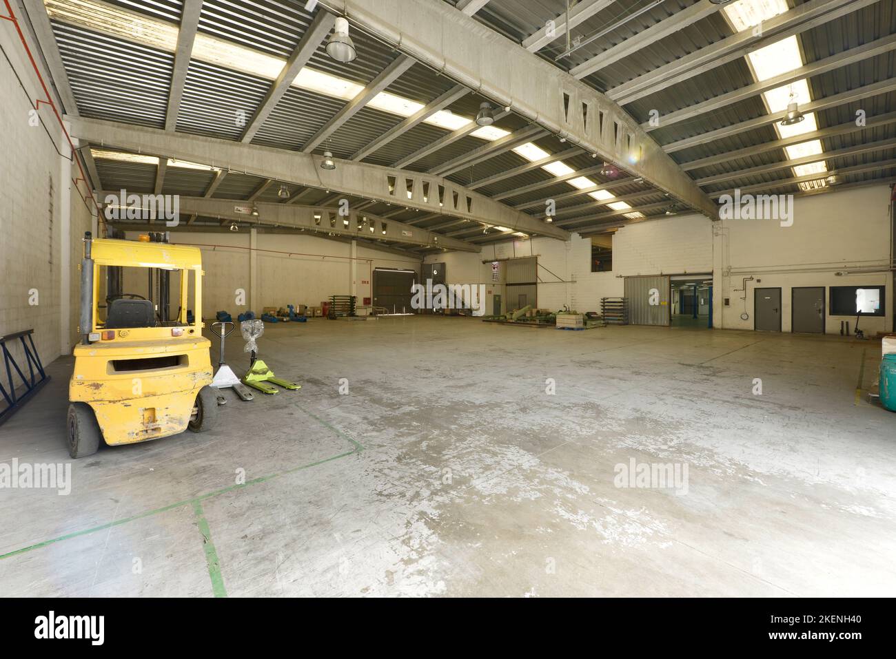 Industrial building with a concrete structure, cement floors and a ...