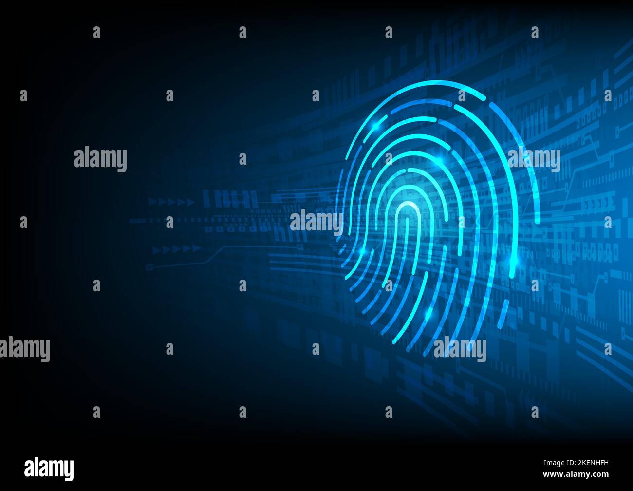 Fingerprint on circuit board design technology background. Vector ... Fingerprint on circuit board design technology background. Vector ...