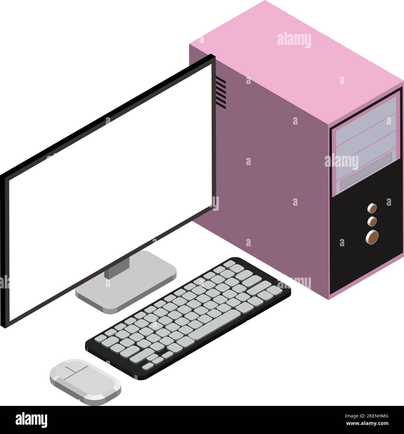 Computer tower and the monitor Stock Vector Images - Alamy