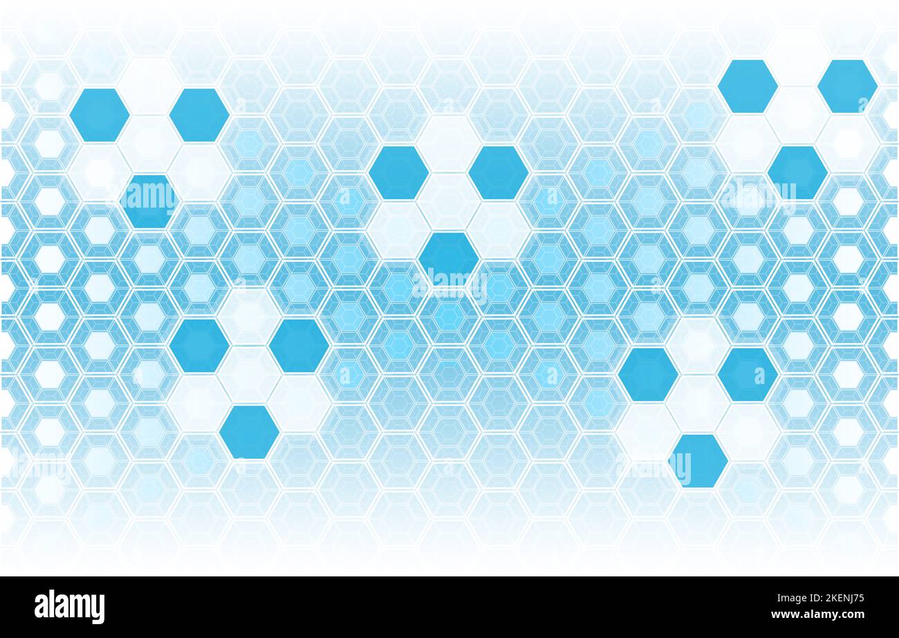 Abstract technological hexagonal blue and white background Stock Photo ...