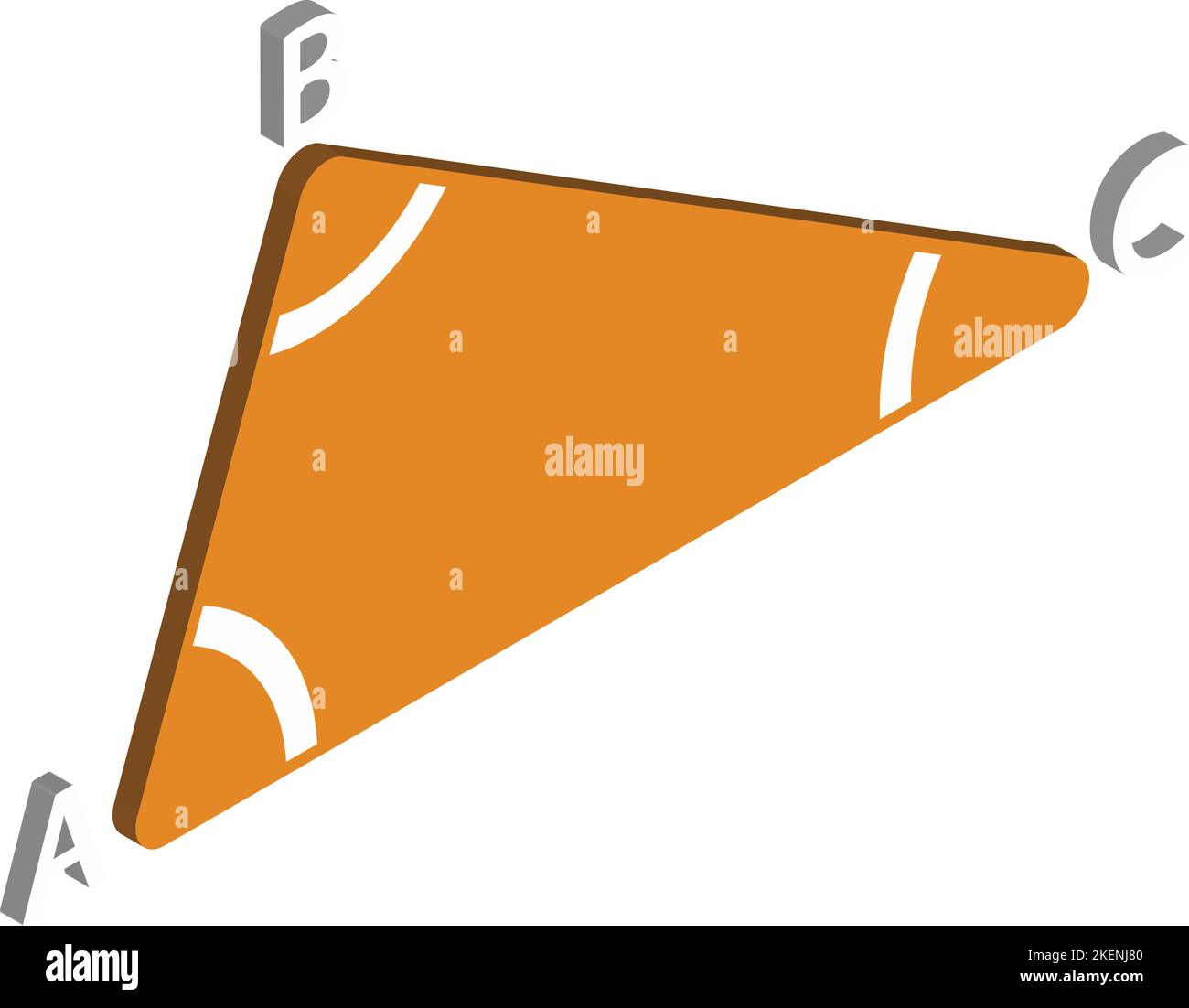right triangle illustration in 3D isometric style isolated on ...