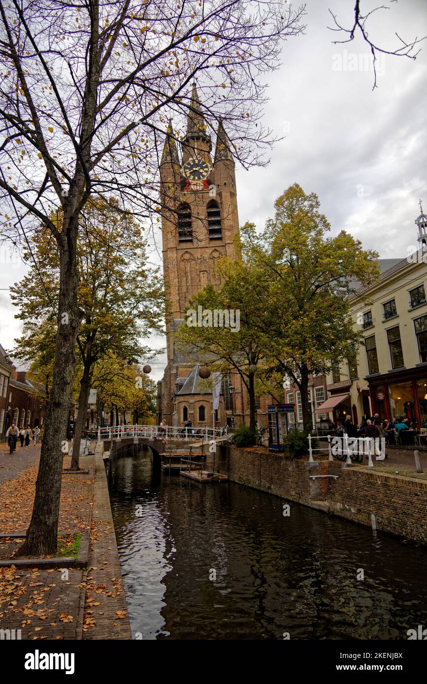 Delft, Netherlands. 30th Oct 2022. The Oude Kerk (Old Church) is a 13th ...