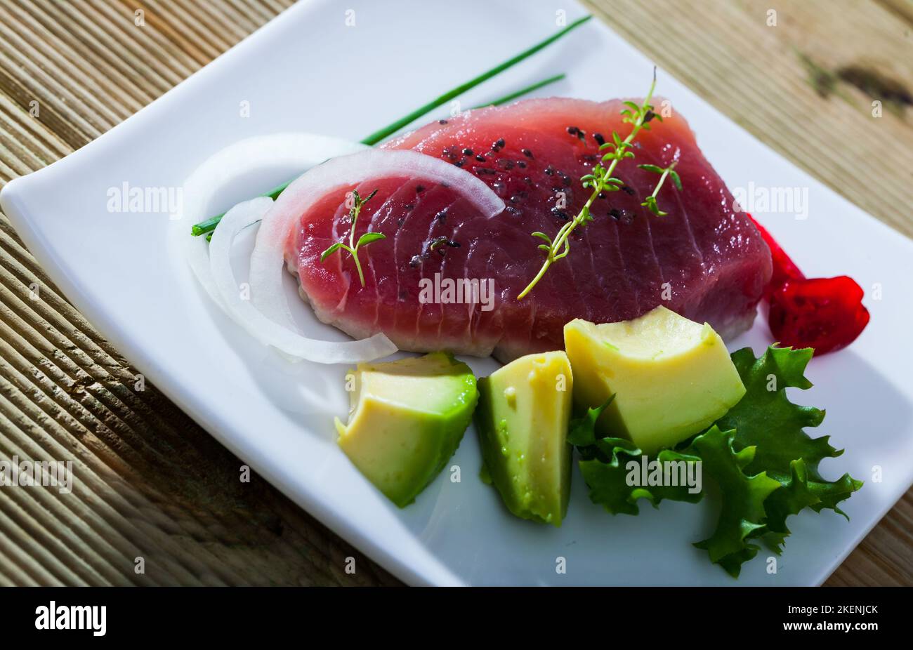Lightly roasted tuna fillet Stock Photo - Alamy
