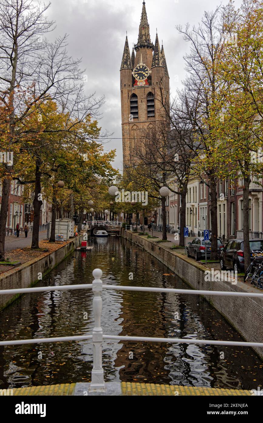 Delft, Netherlands. 30th Oct 2022. The Oude Kerk (Old Church) is a 13th ...
