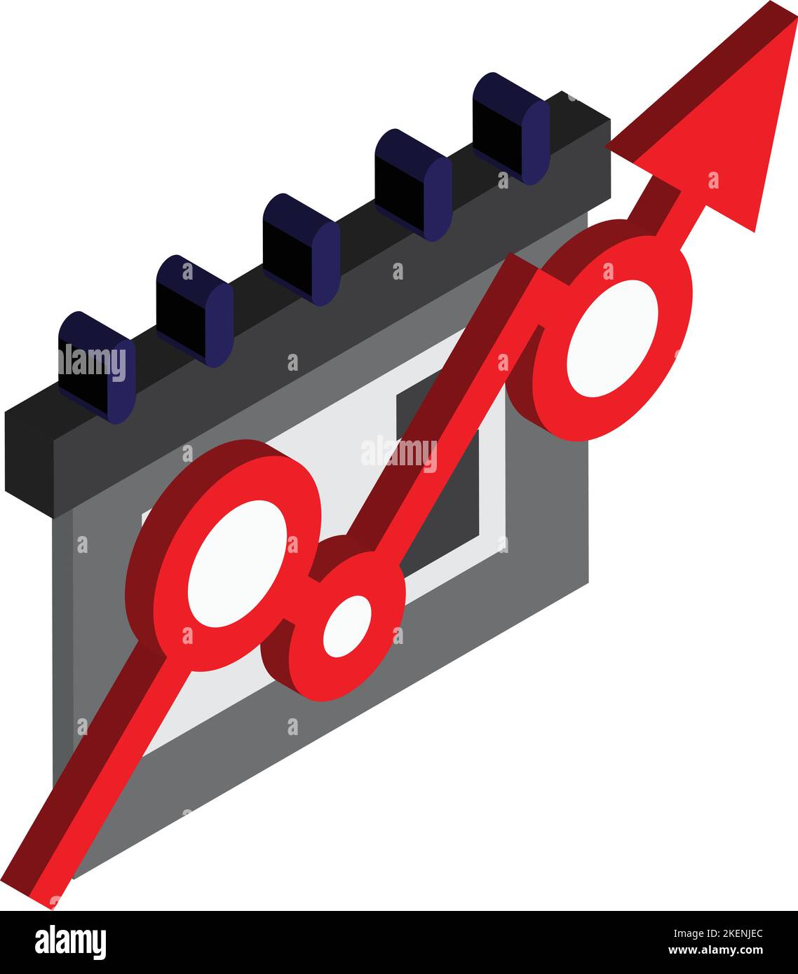 stock chart and growth illustration in 3D isometric style isolated on ...