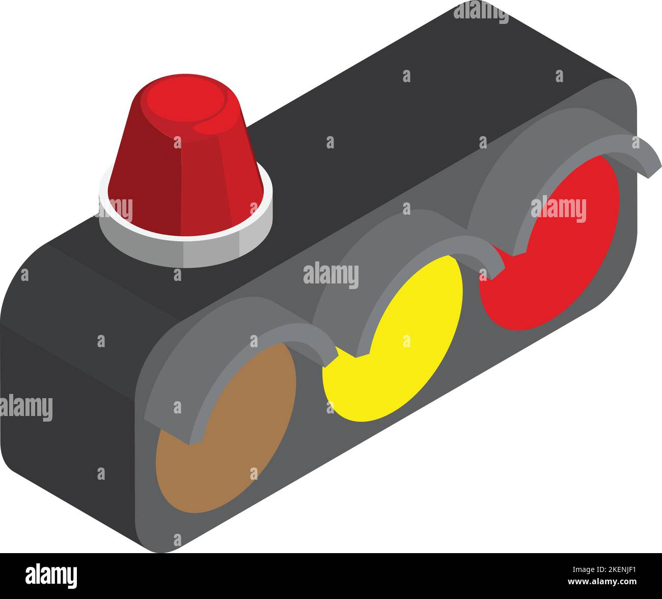 traffic light illustration in 3D isometric style isolated on background ...