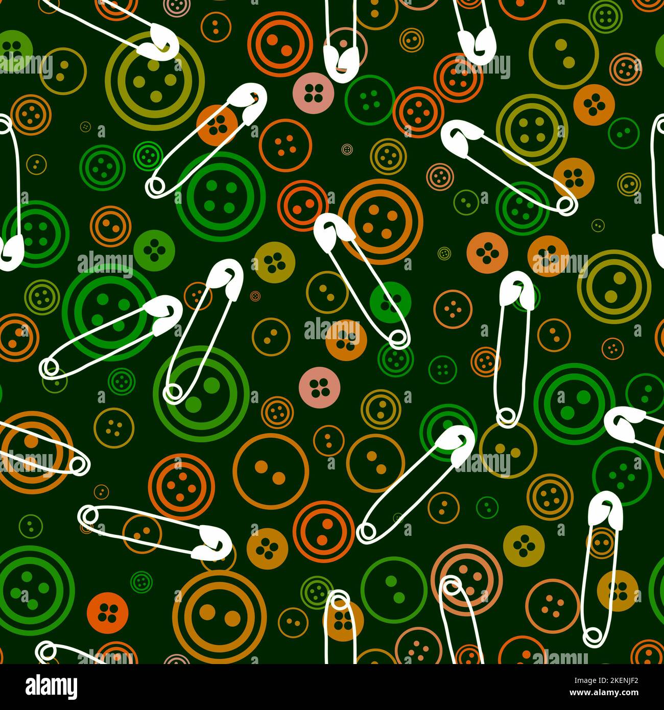 Sewing buttons and pins seamless hobbies pattern for fabrics and linens ...