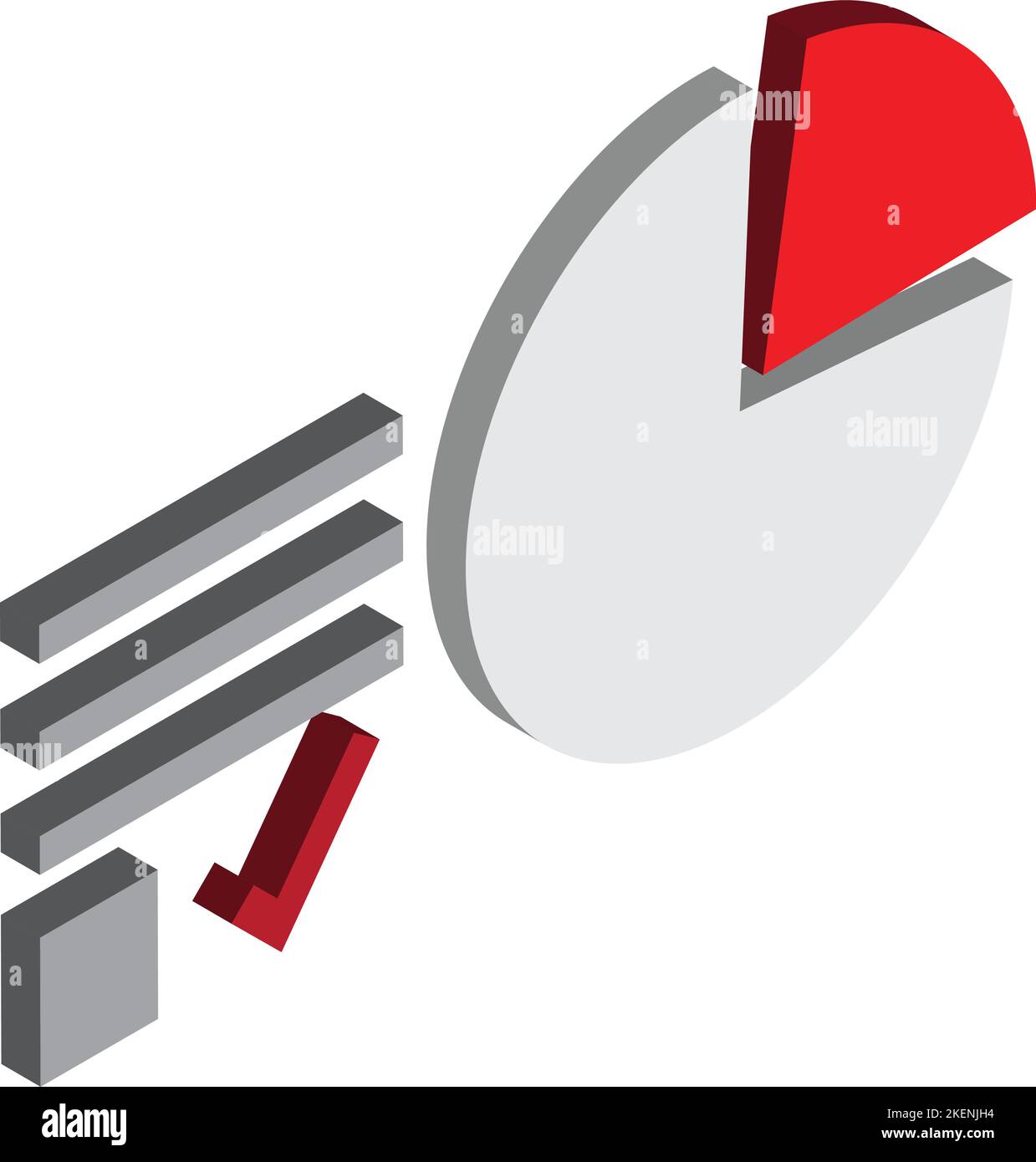 circle graph illustration in 3D isometric style isolated on background ...