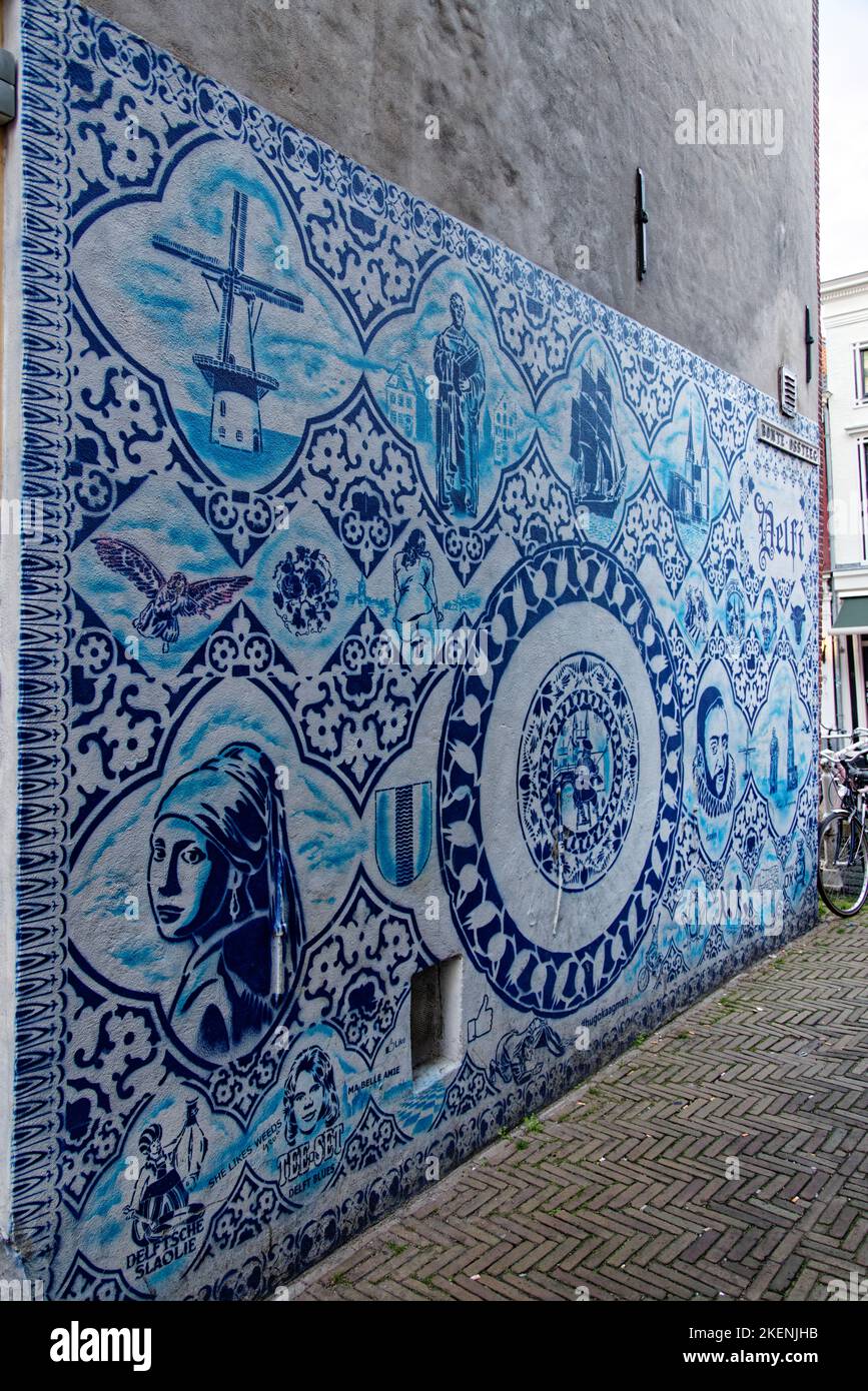 Delft, Netherlands. 30th Oct 2022. Mural by Hugo Kaagman inspired by ...