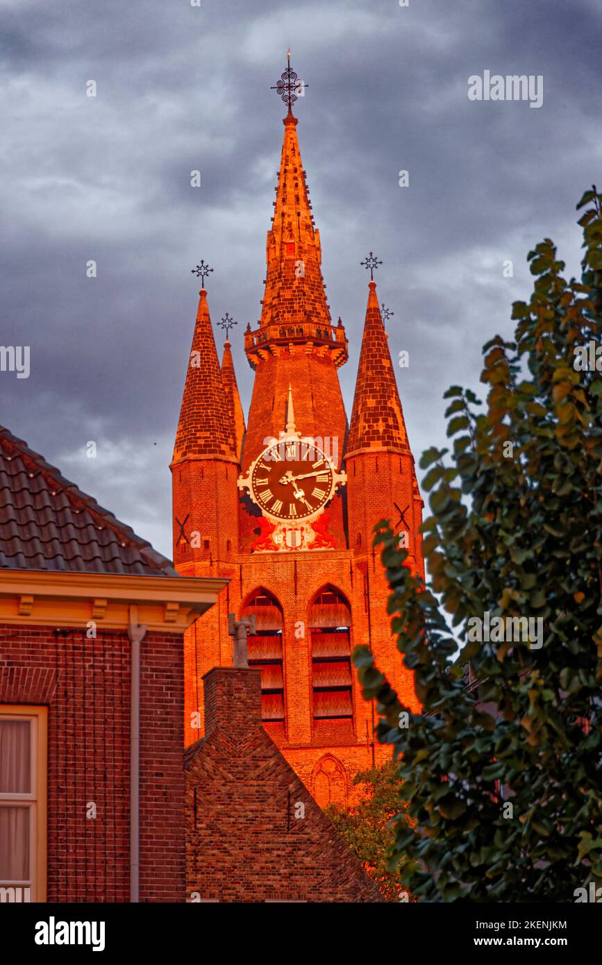 Delft, Netherlands. 30th Oct 2022. The Oude Kerk (Old Church) is a 13th ...