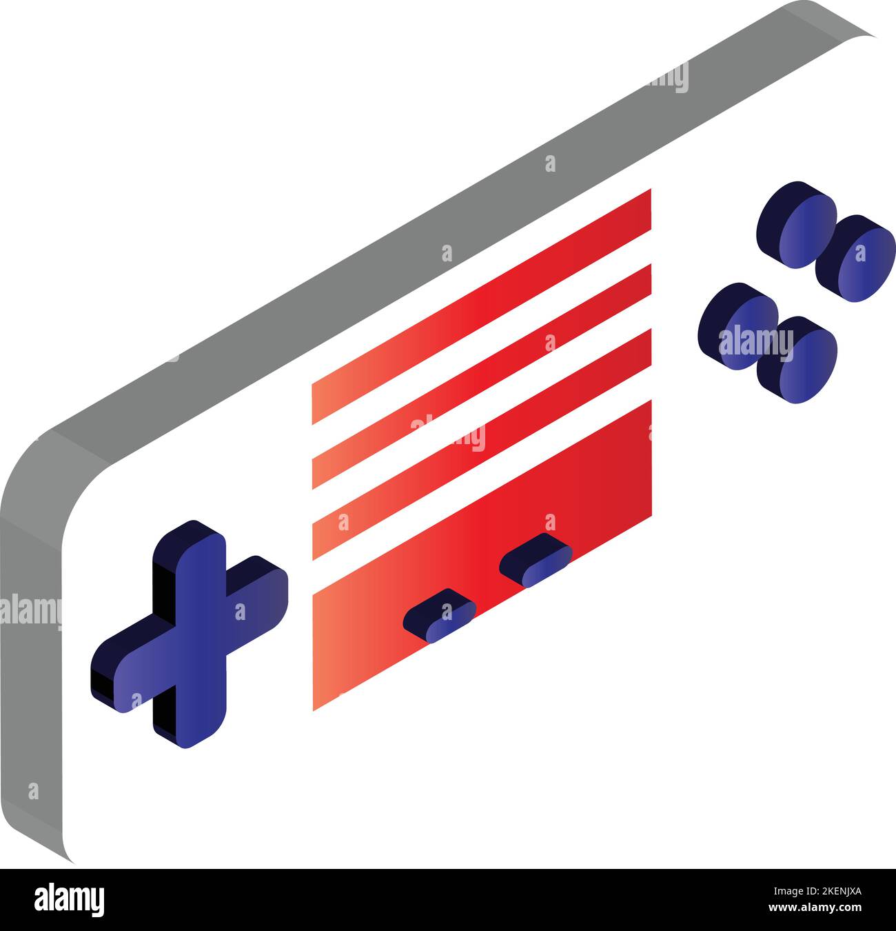 game controller device illustration in 3D isometric style isolated on ...