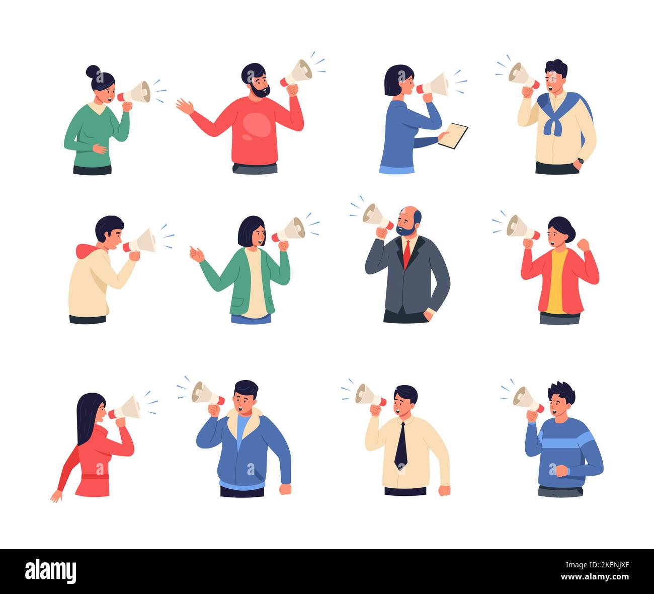 Cartoon woman shouting speech hi-res stock photography and images - Alamy