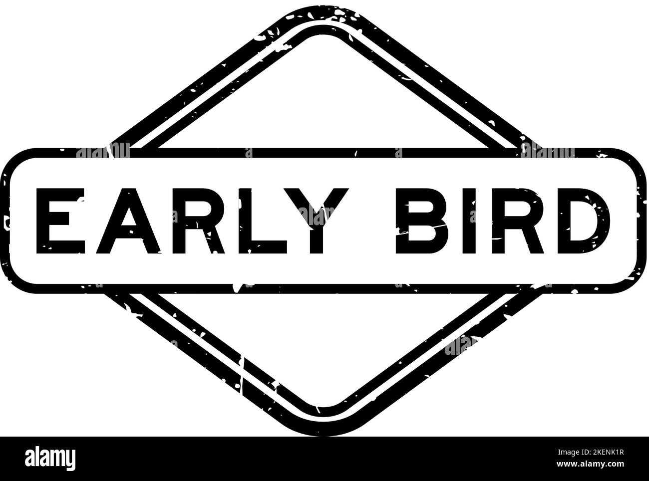 Grunge black early bird word rubber seal stamp on white background ...