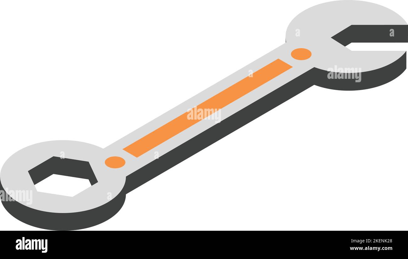 wrench illustration in 3D isometric style isolated on background Stock ...
