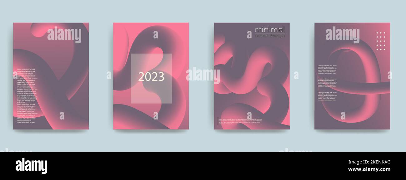 Creative posters with gradient shapes composition. Wavy shape with ...