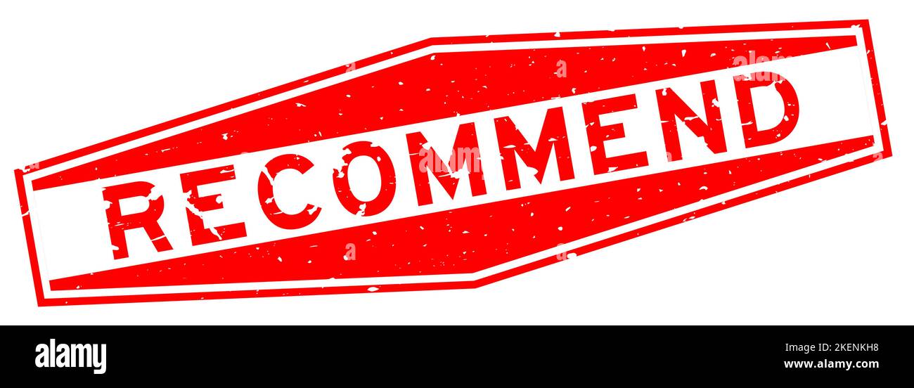 Grunge red recommend word hexagon rubber seal stamp on white background Stock Vector Image & Art ...