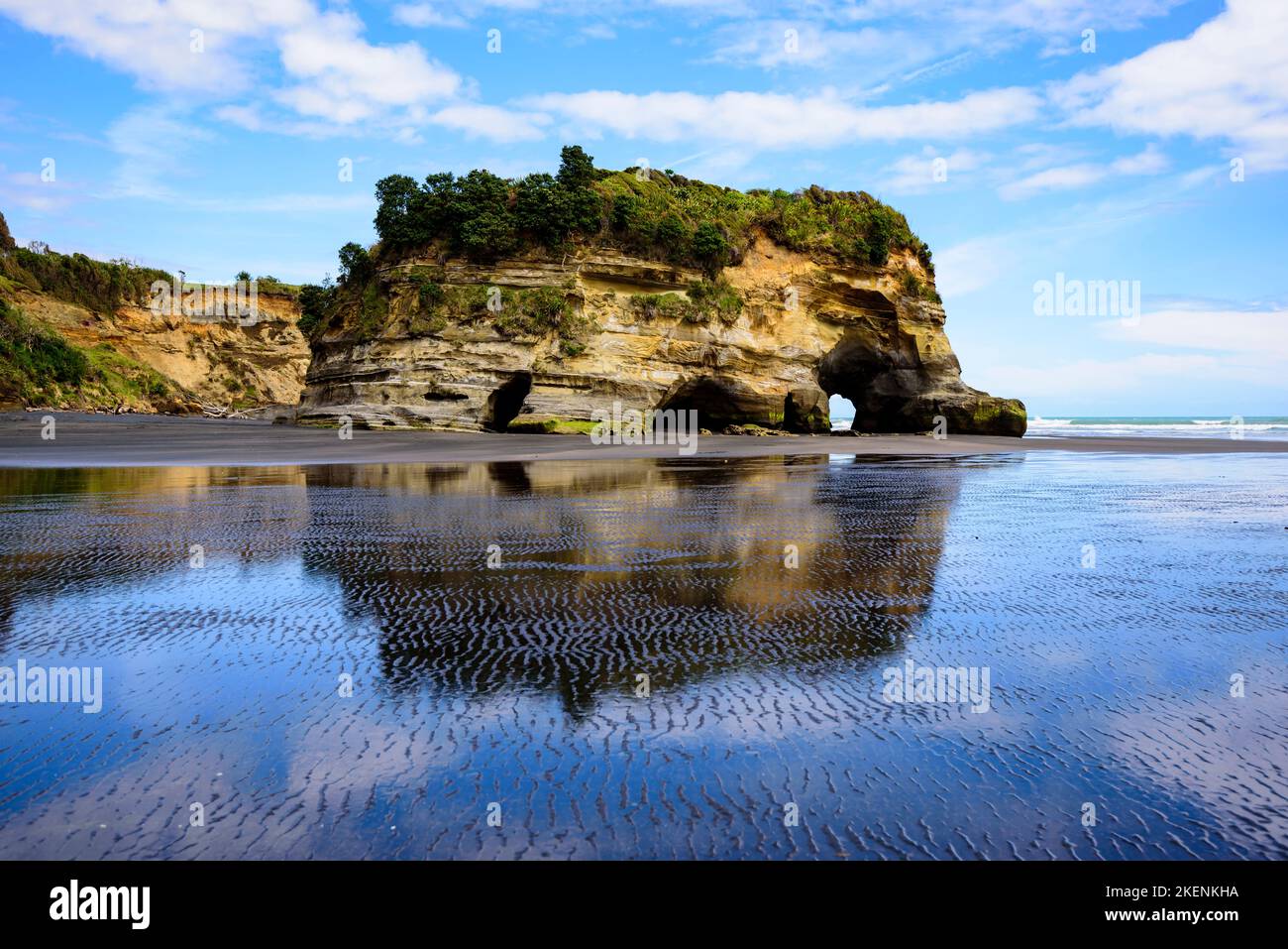 Elephant Rock in Tongaporutu, Taranaki, New Plymouth, New Zealand Stock ...