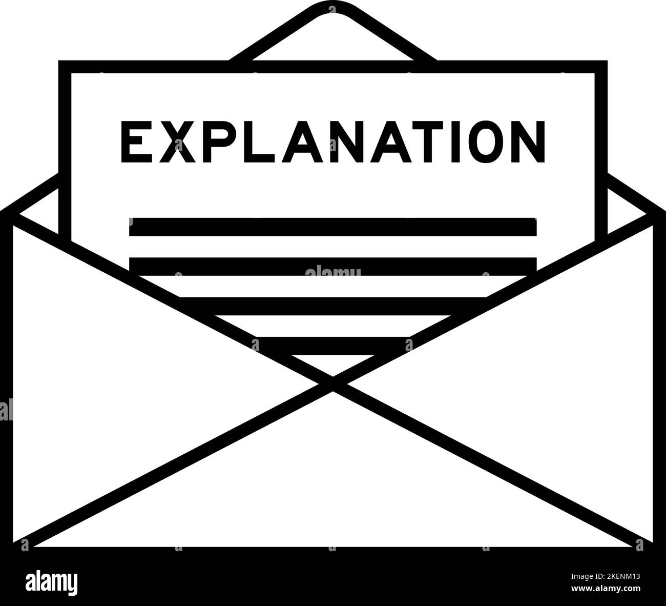 Envelope and letter sign with word explanation as the headline Stock ...