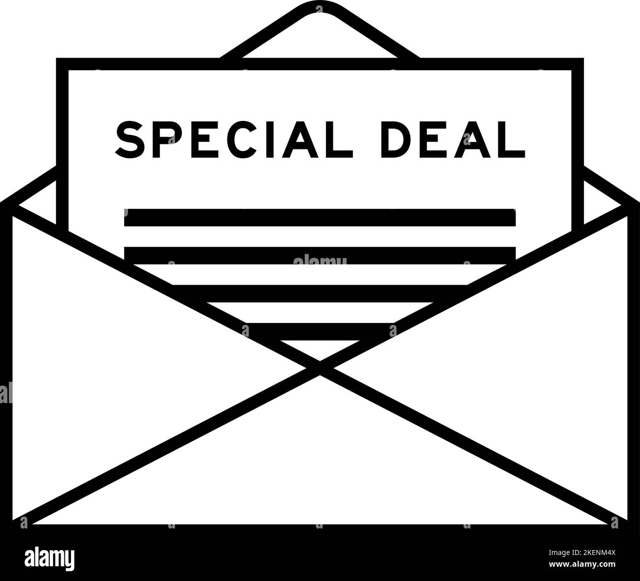 Envelope and letter sign with word special deal as the headline Stock ...