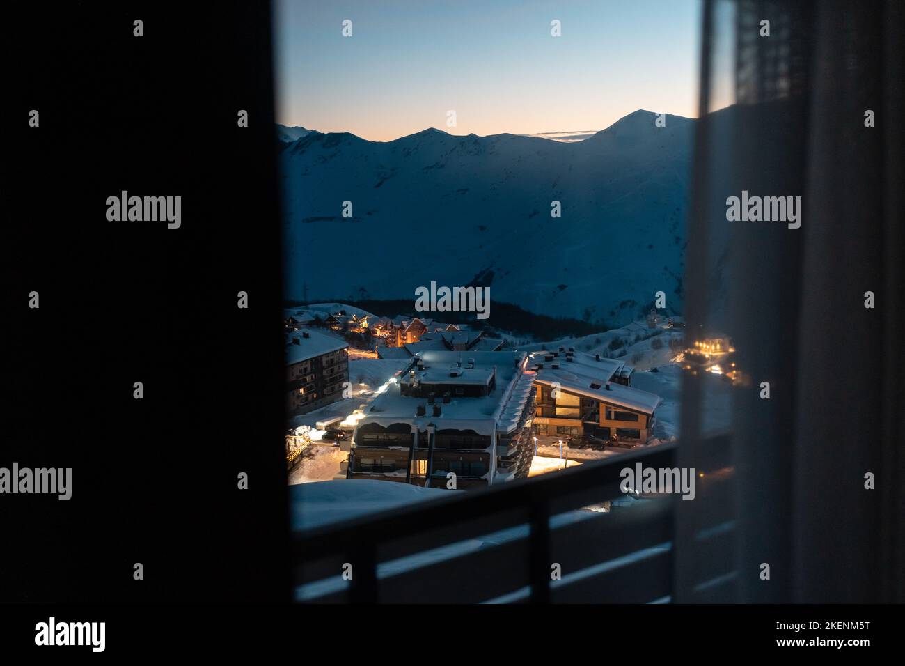 beautiful view from hotel room window at winter mountain at gudauri ski ...