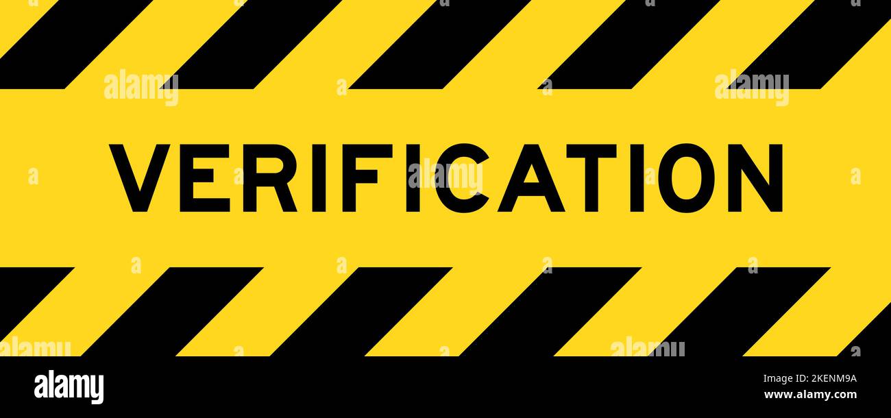 Yellow and black color with line striped label banner with word ...