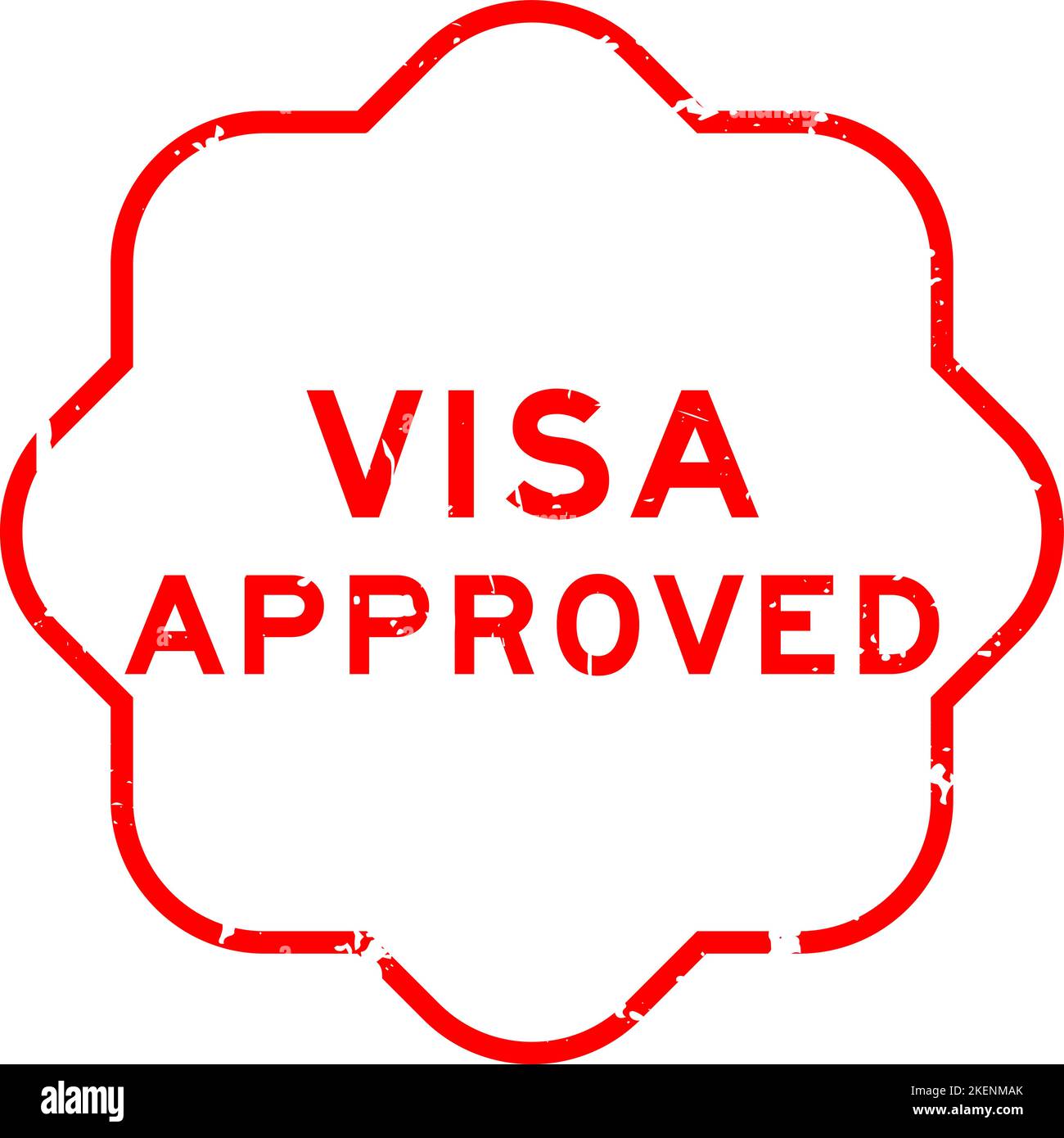 Grunge red visa approved word rubber seal stamp on white background ...