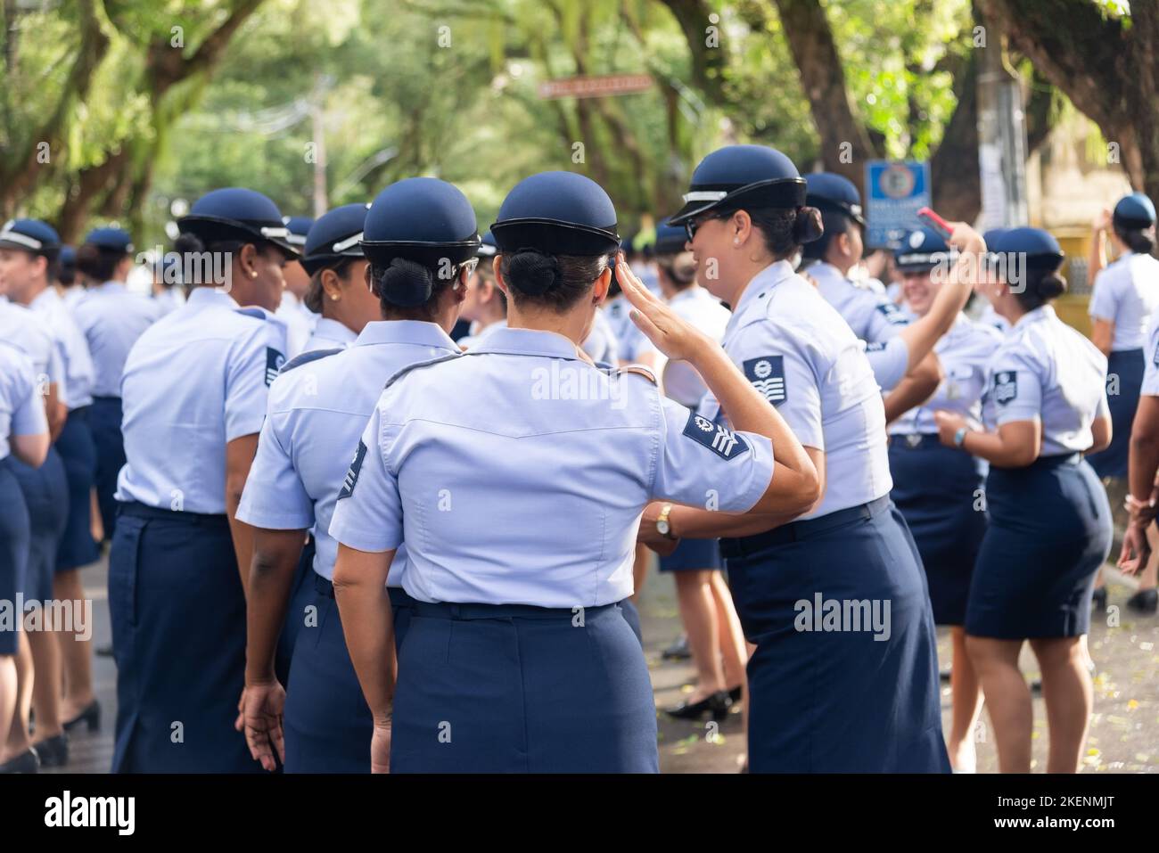 Salvador, Bahia, Brazil - September 07, 2022: Female soldiers of the ...