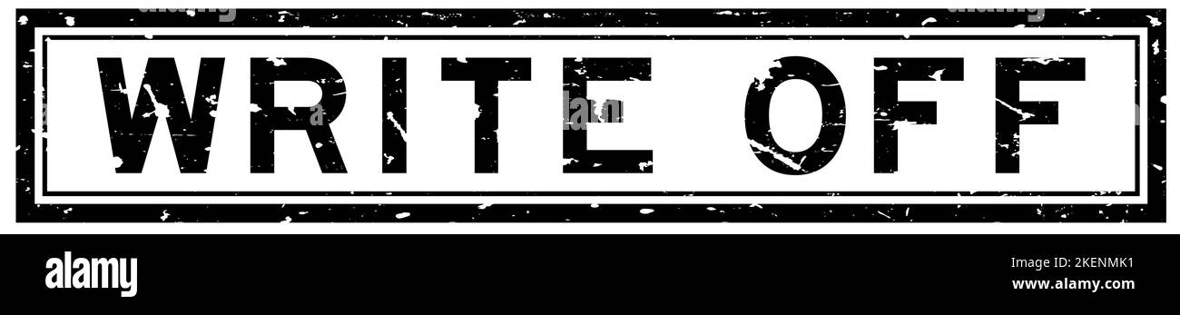 Grunge black write off word square rubber seal stamp on white ...