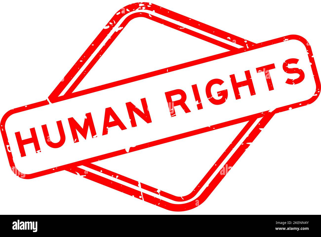 Grunge red human rights word rubber seal stamp on white background ...