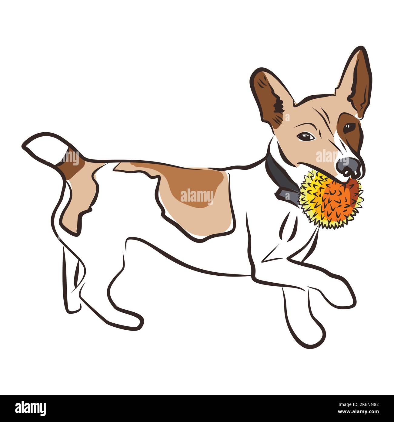 Hand drawn sketch of cute funny Jack Russell Terrier. Vector ...