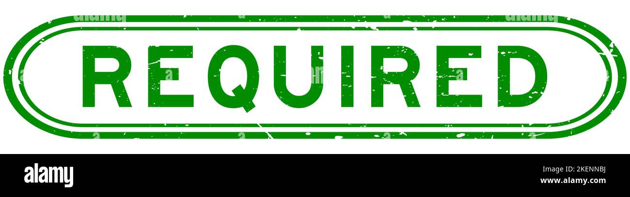 Grunge green required word rubber seal stamp on white background Stock ...