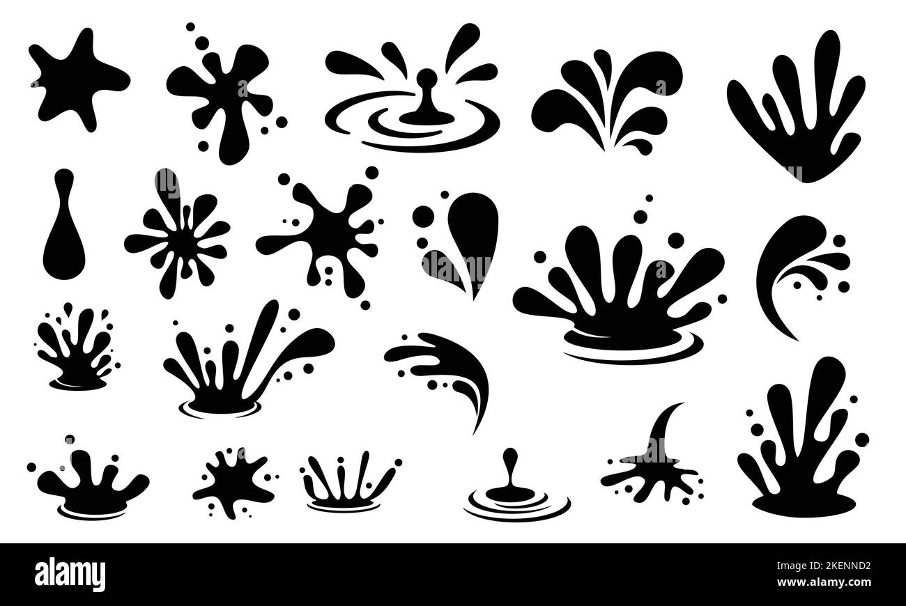 Water Splash Clipart Black And White