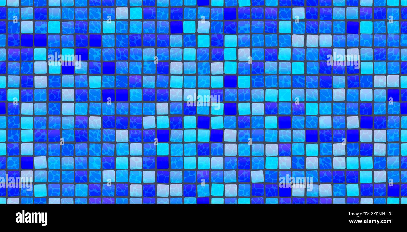Bright blue swimming pool mosaic tile seamless pattern Stock Vector ...