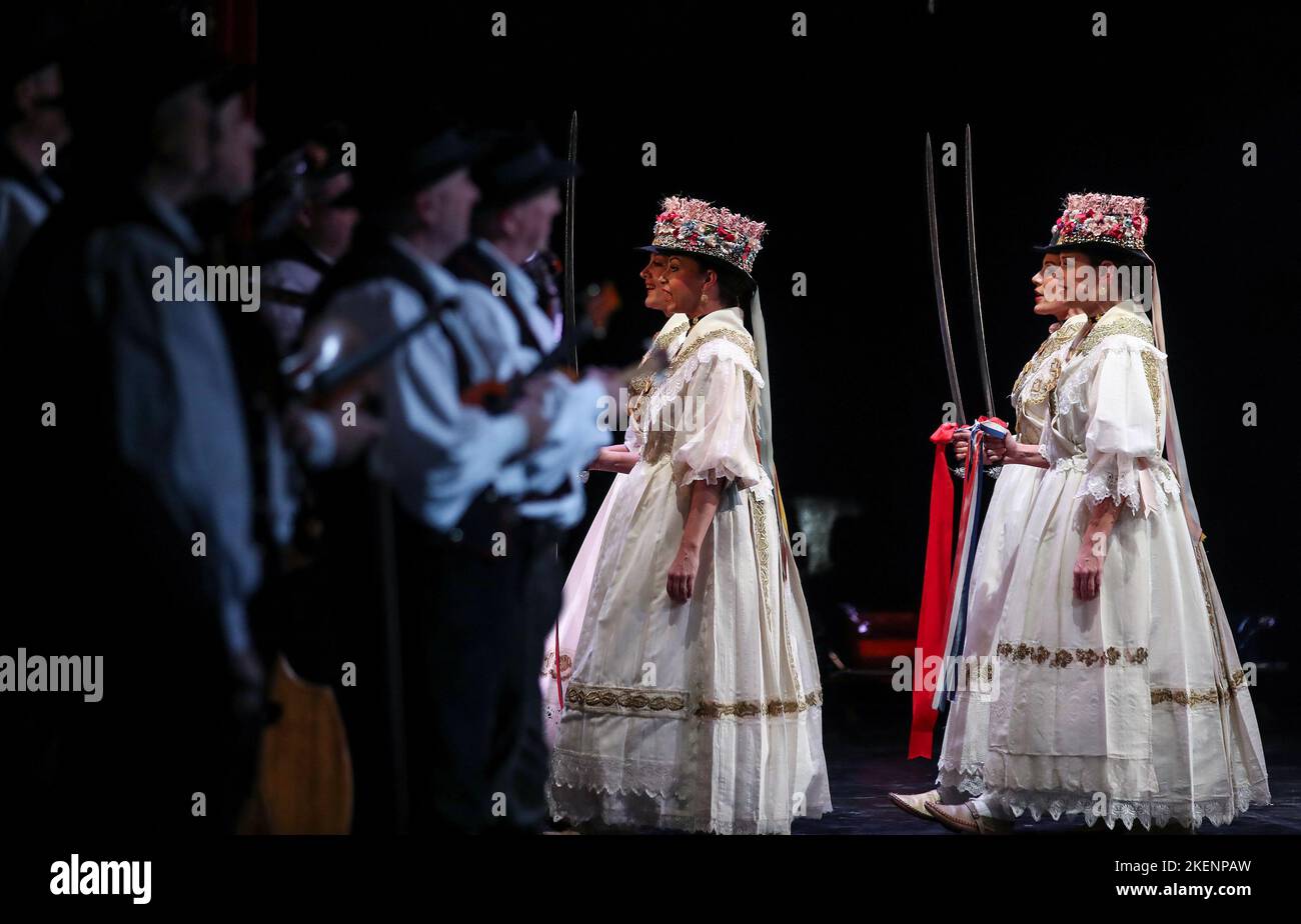 Artists performs during a annual dance concert "Echoes of Time" by the ...