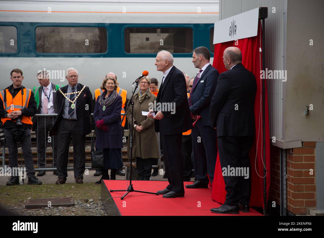 Sir Kenneth Grange at the unveiling of the power car named in his ...