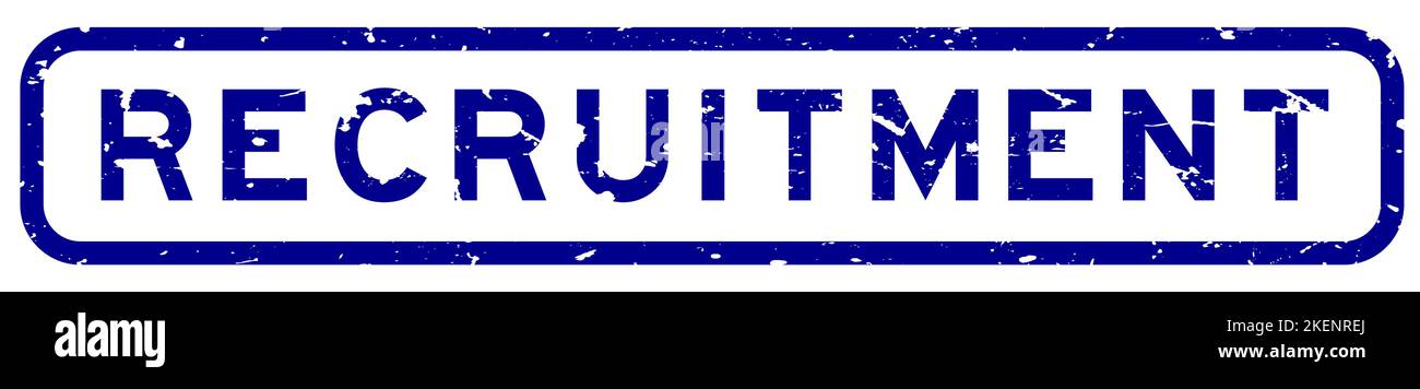 Grunge blue recruitment word square rubber seal stamp on white background Stock Vector Image ...