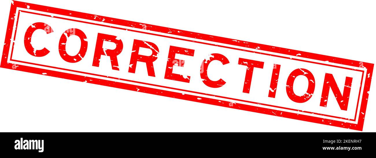 Grunge red correction word square rubber seal stamp on white background Stock Vector Image & Art ...