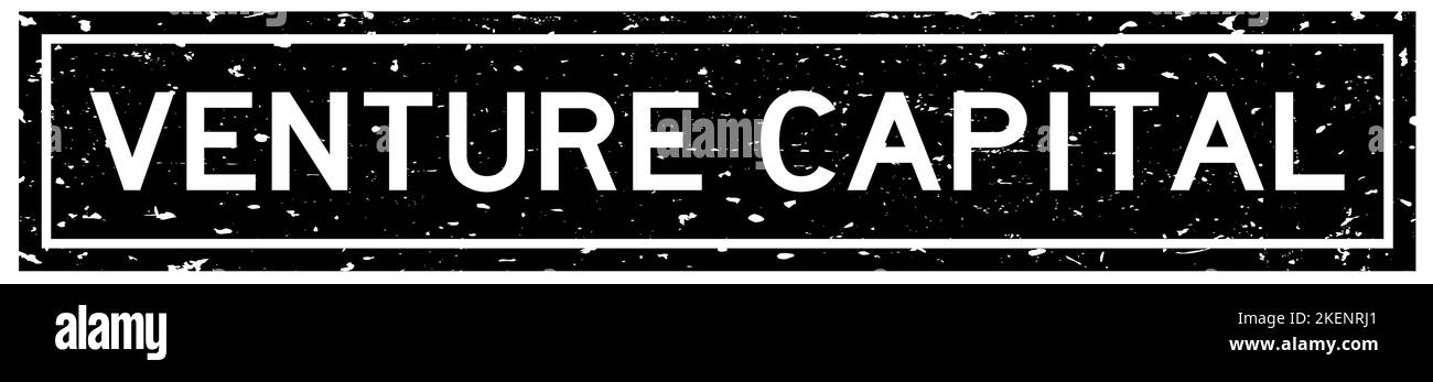 Grunge black venture capital word square rubber seal stamp on white ...