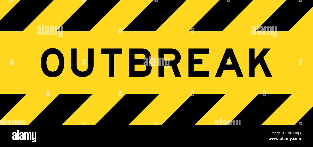 Yellow and black color with line striped label banner with word ...