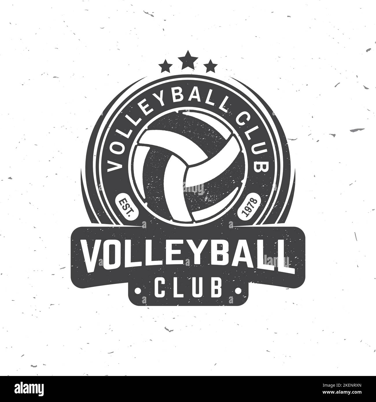 Volleyball club badge design. Vector illustration. For college league ...