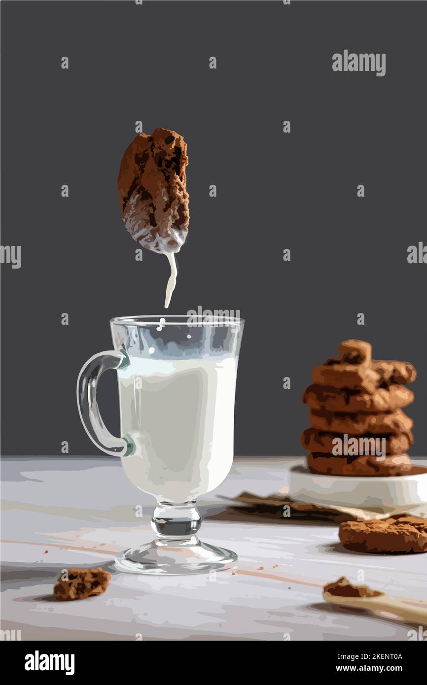 Glass fresh milk tasty Stock Vector Images - Alamy