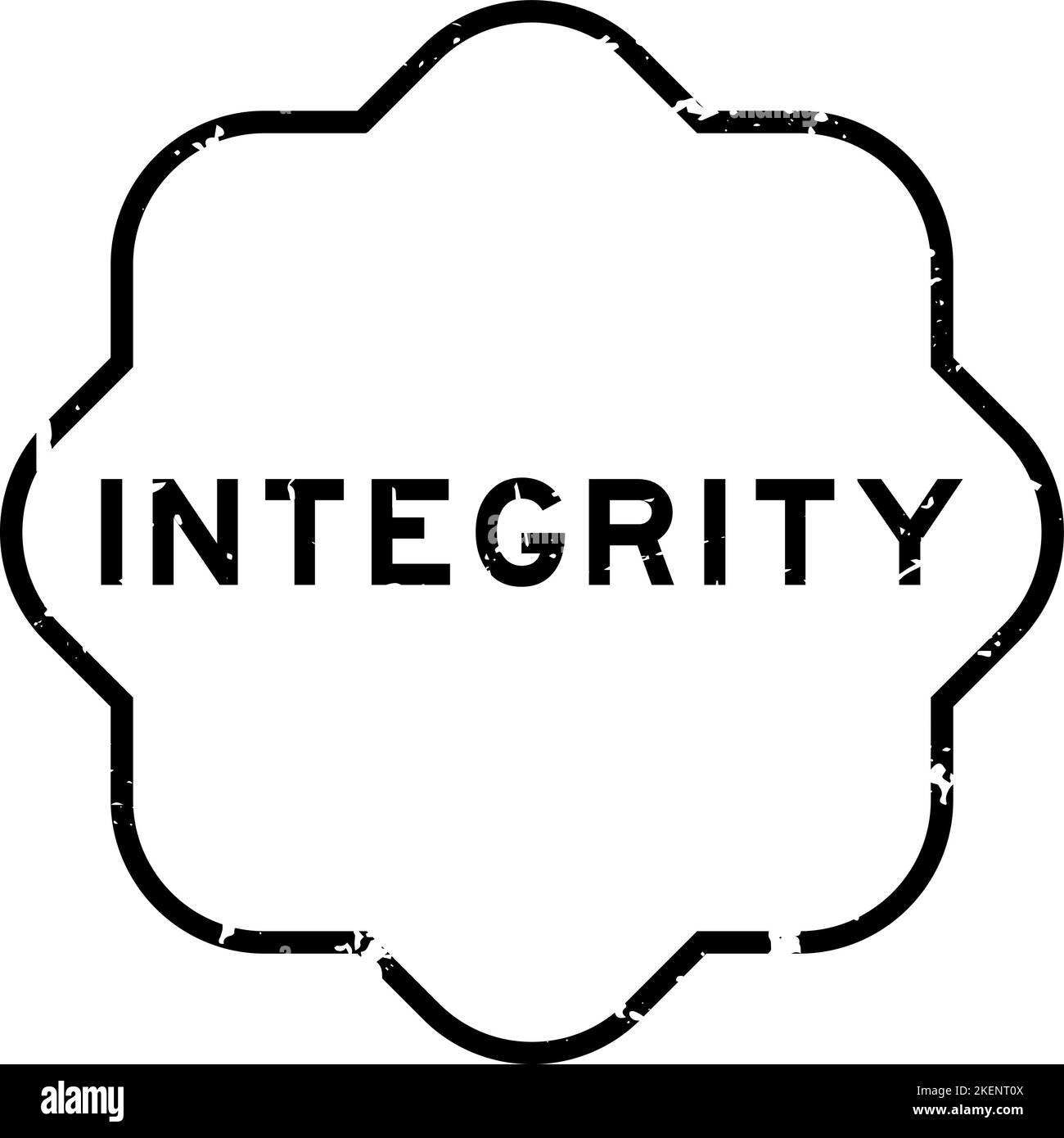 Grunge black integrity word rubber seal stamp on white background Stock ...
