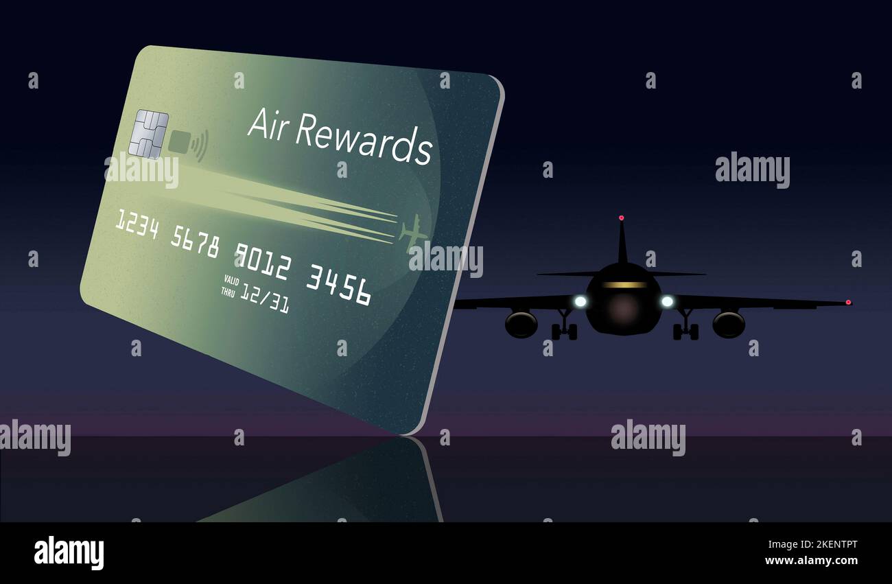 Here is a mock air miles reward credit card that features a landing ...
